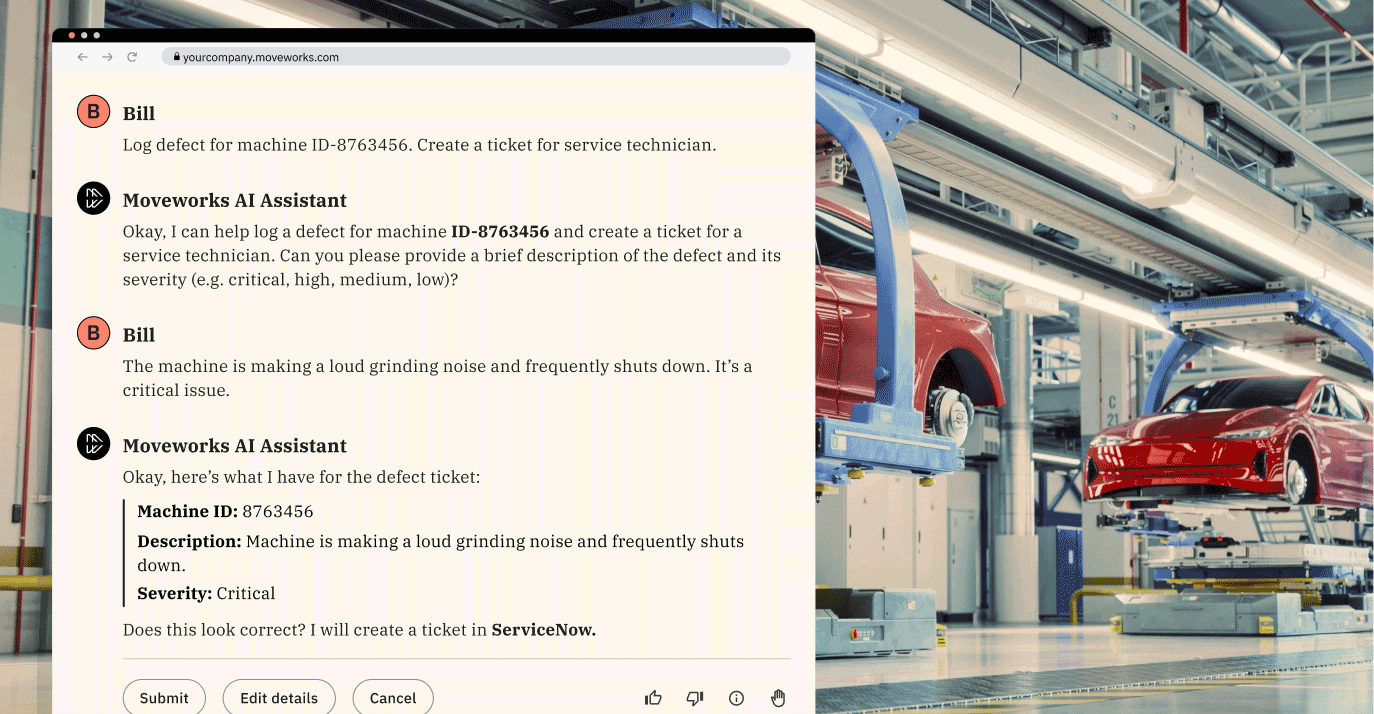 Moveworks AI Assistant For Manufacturing